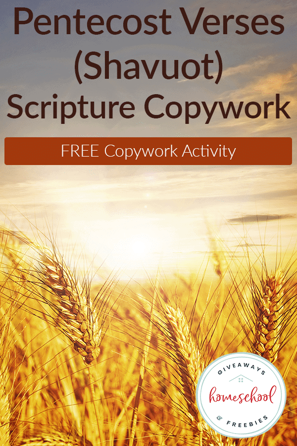 13-Page FREE Biblical Feasts - Pentecost Copywork