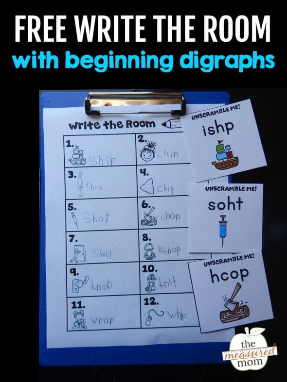 FREE Write the Room Beginning Digraph Activity