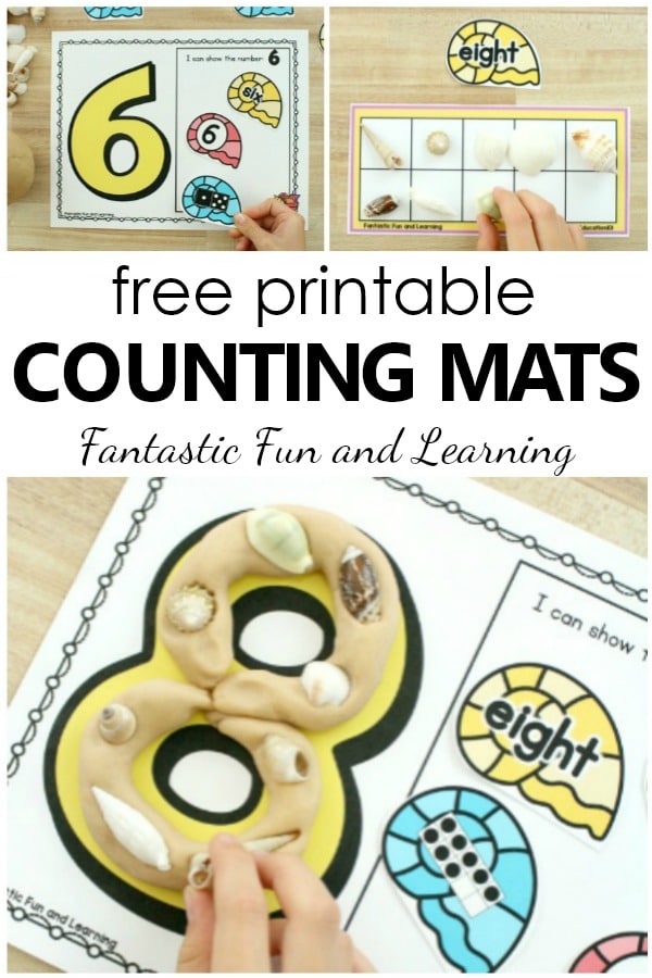 FREE Seashell Math Mats for Counting Numbers