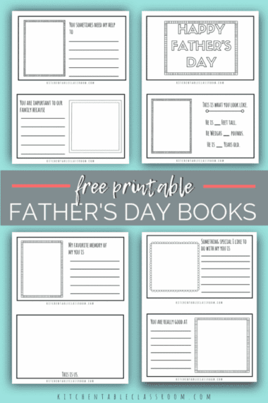 FREE Printable Father's Day Memory Books