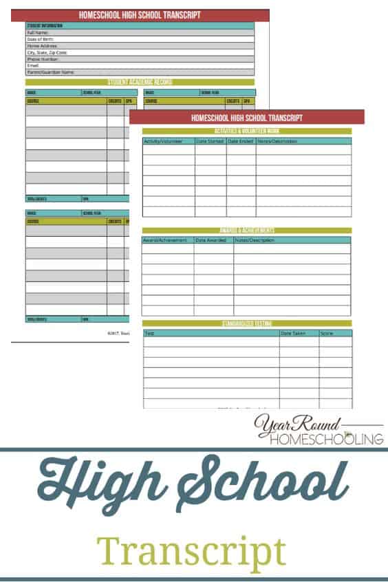 Simple High School Homeschool Transcripts (FREE Printable)