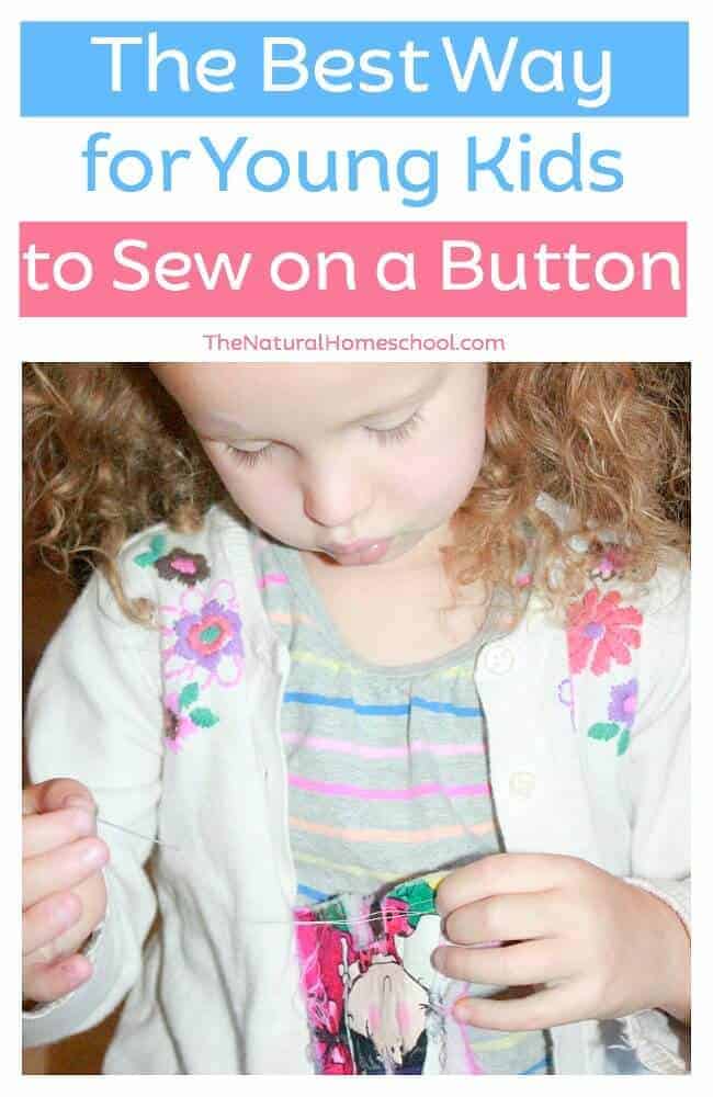The Best Way to Sew on a Button {for kids} with FREE Instruction Card