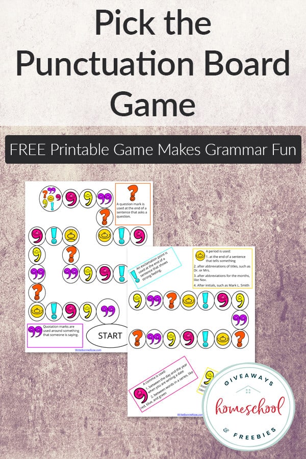 FREE Pick the Punctuation Board Game
