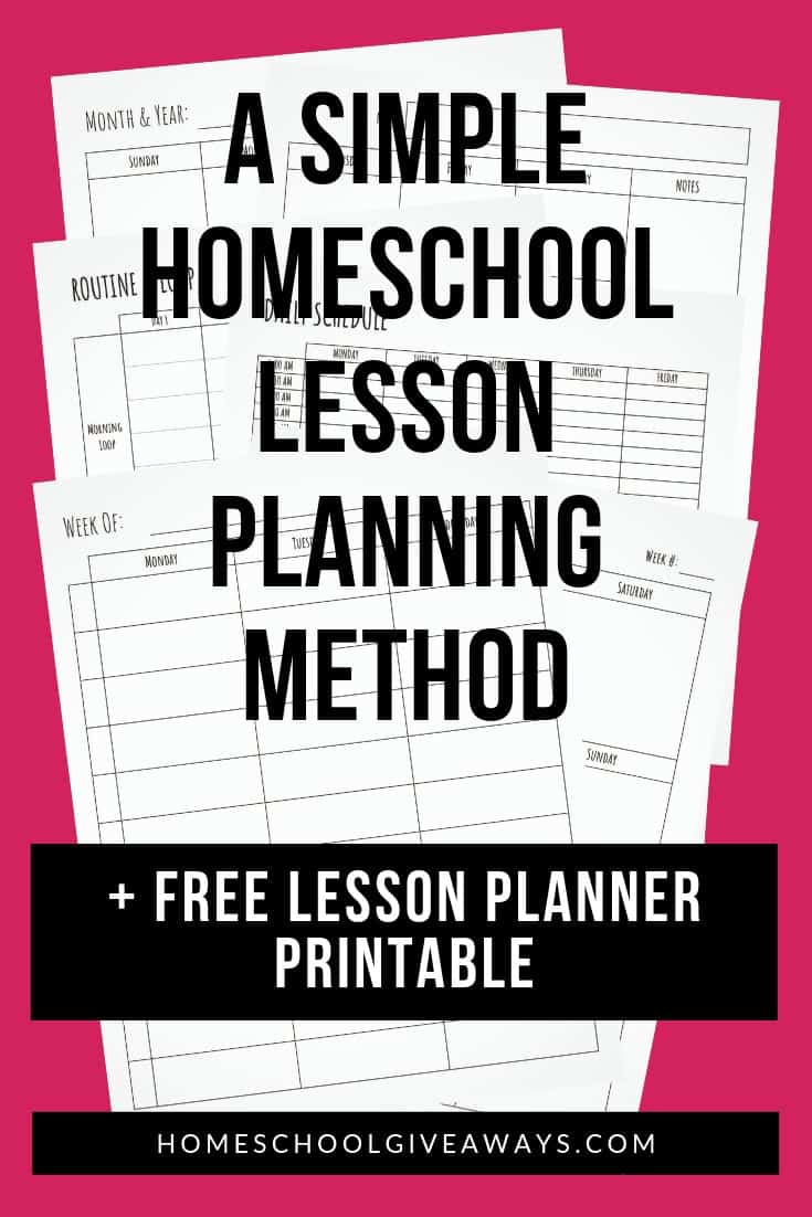 A Simple Homeschool Lesson Planning Method + FREE Lesson Planner