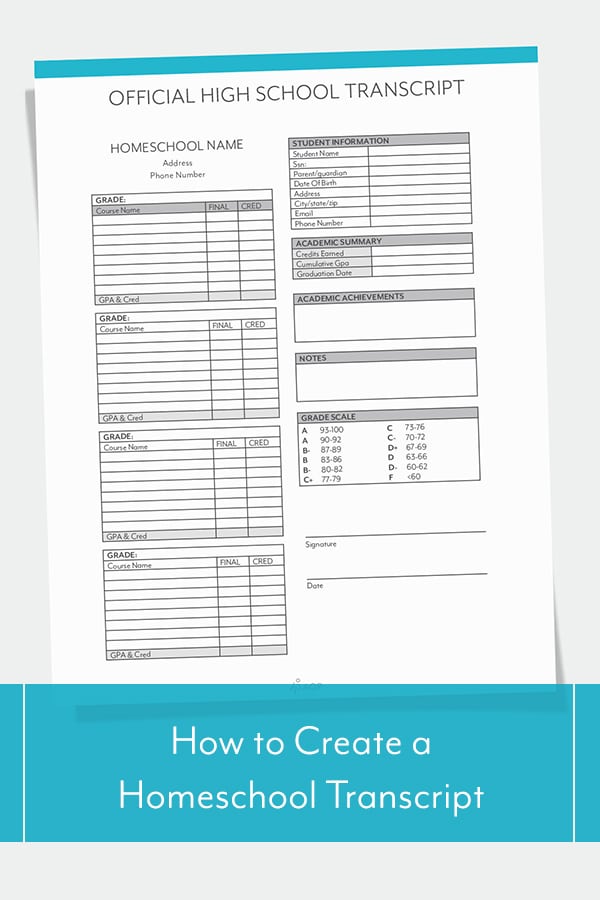 How To Create A Homeschool Transcript FREE Editable Transcript 