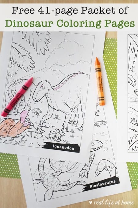 FREE Printable Packet for Dinosaur Coloring Fun