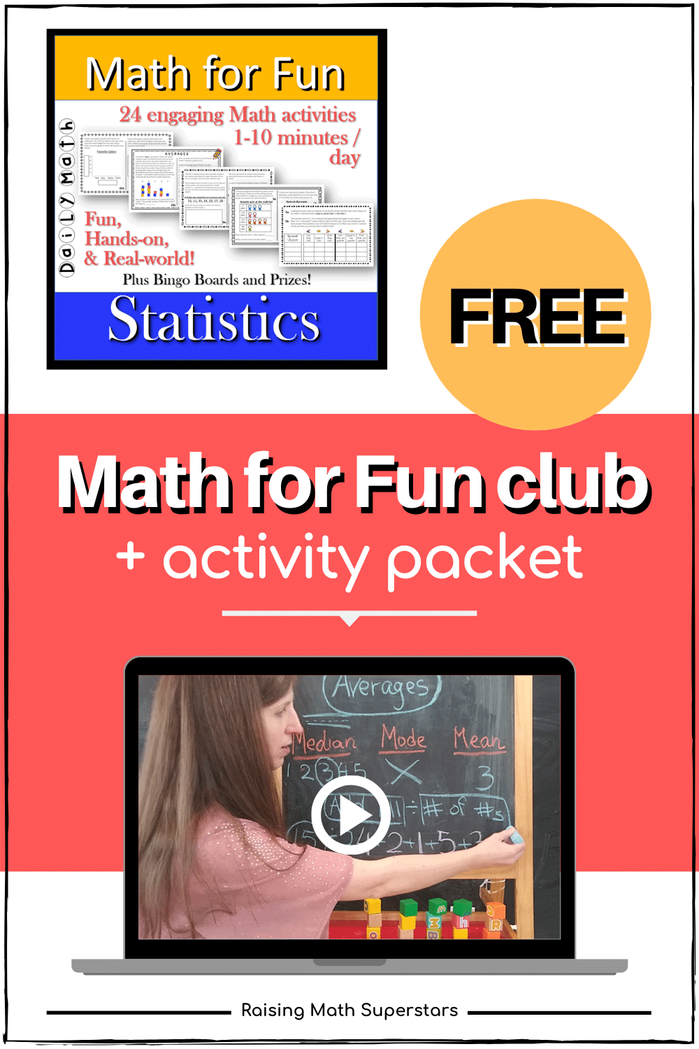 FREE Month Long Math for Fun Club and Activity Unit
