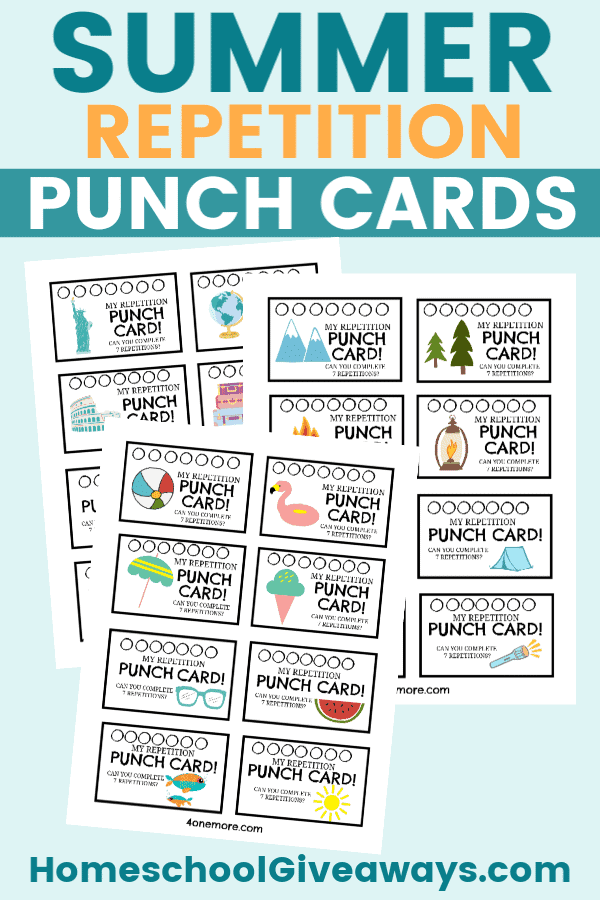 Summer Repetition Punch Cards FREEBIE