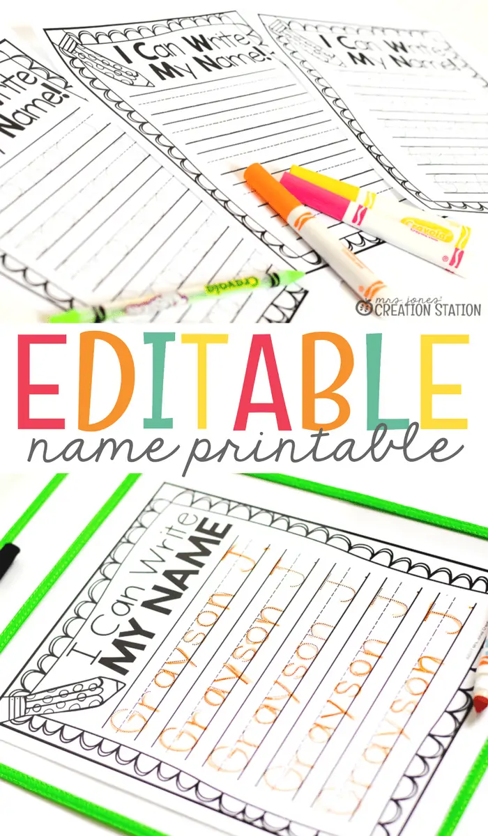 Free Editable Name Tracing Sheets for Beginning Writers