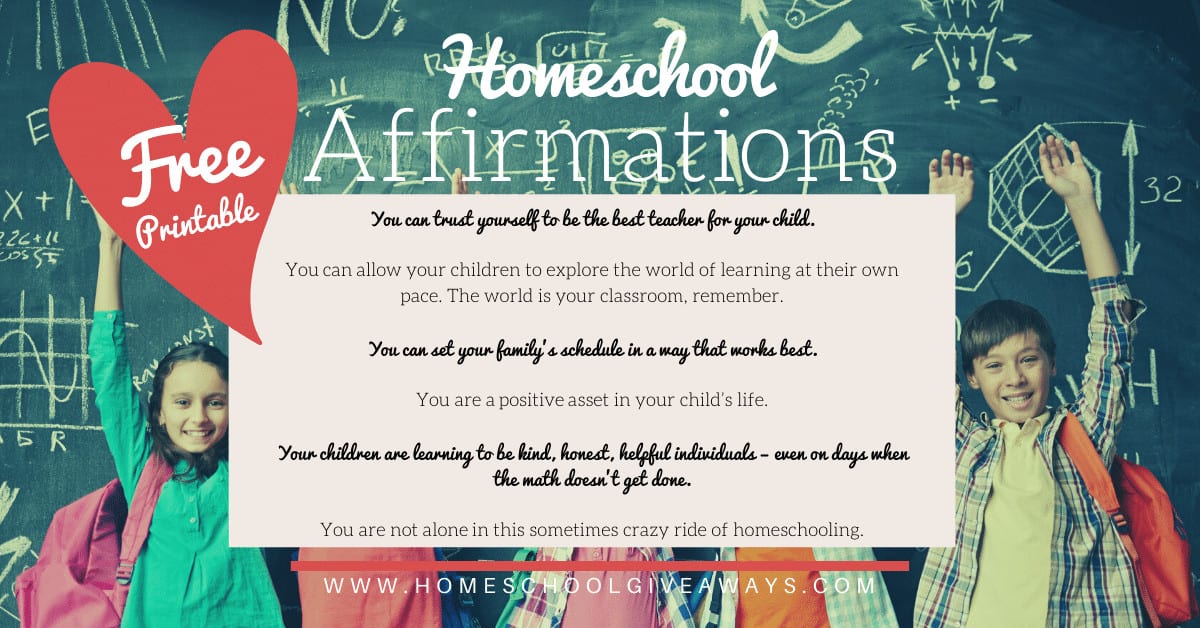 Positive Affirmations For Your Homeschool