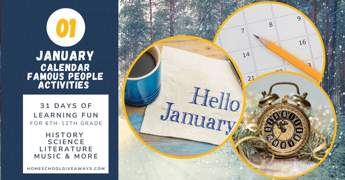 January Calendar: Famous People Activities