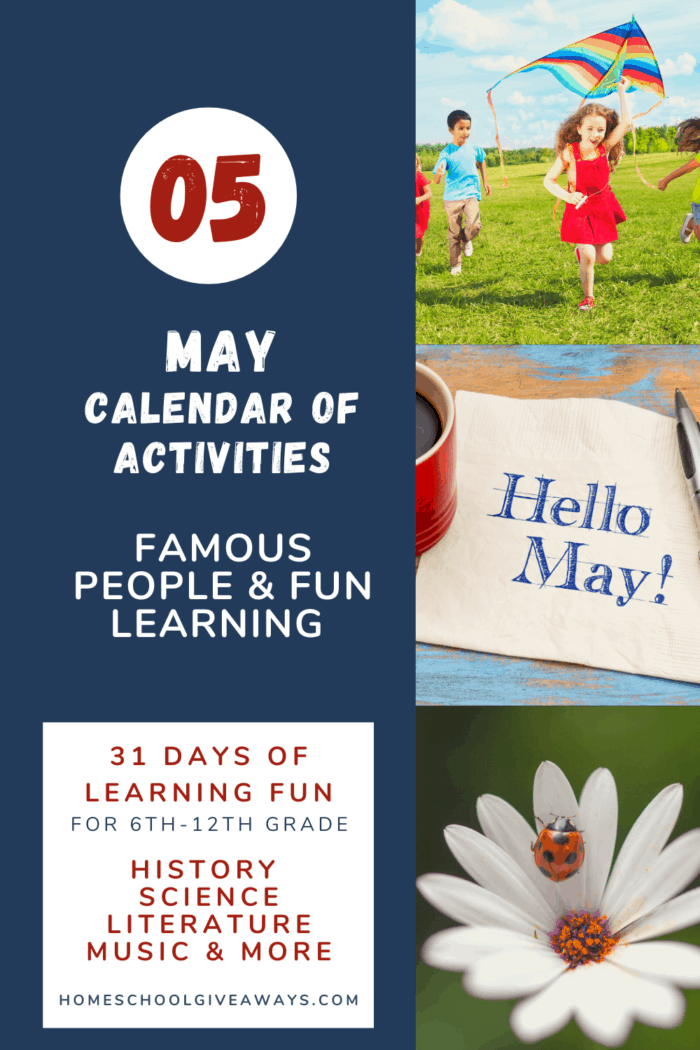 Hello May Calendar of Famous People