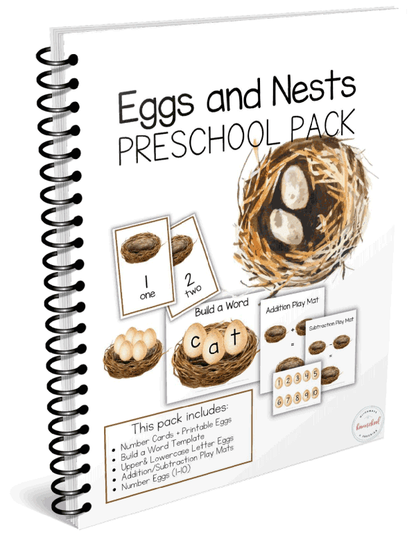 4 Skills to Teach Your Preschooler Using Eggs and Nests + FREE Printable