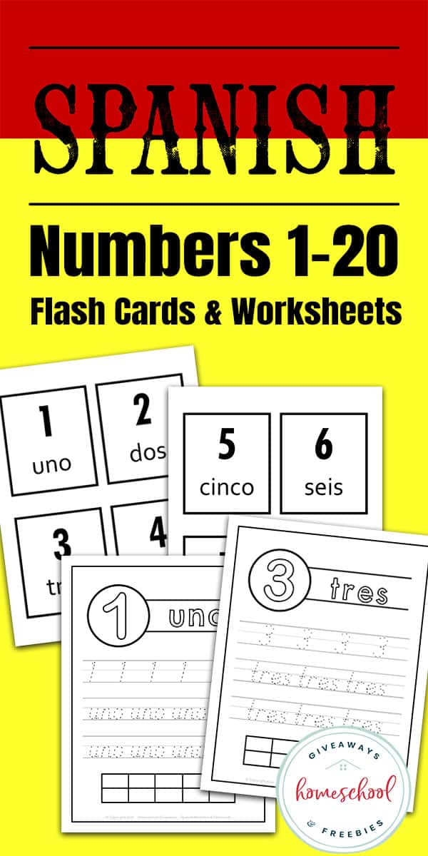 Spanish Numbers 1 20 Worksheets And Flash Cards