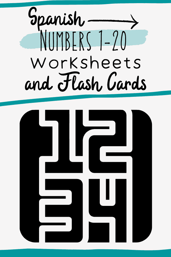 Spanish Numbers 1-20 Worksheets and Flash Cards