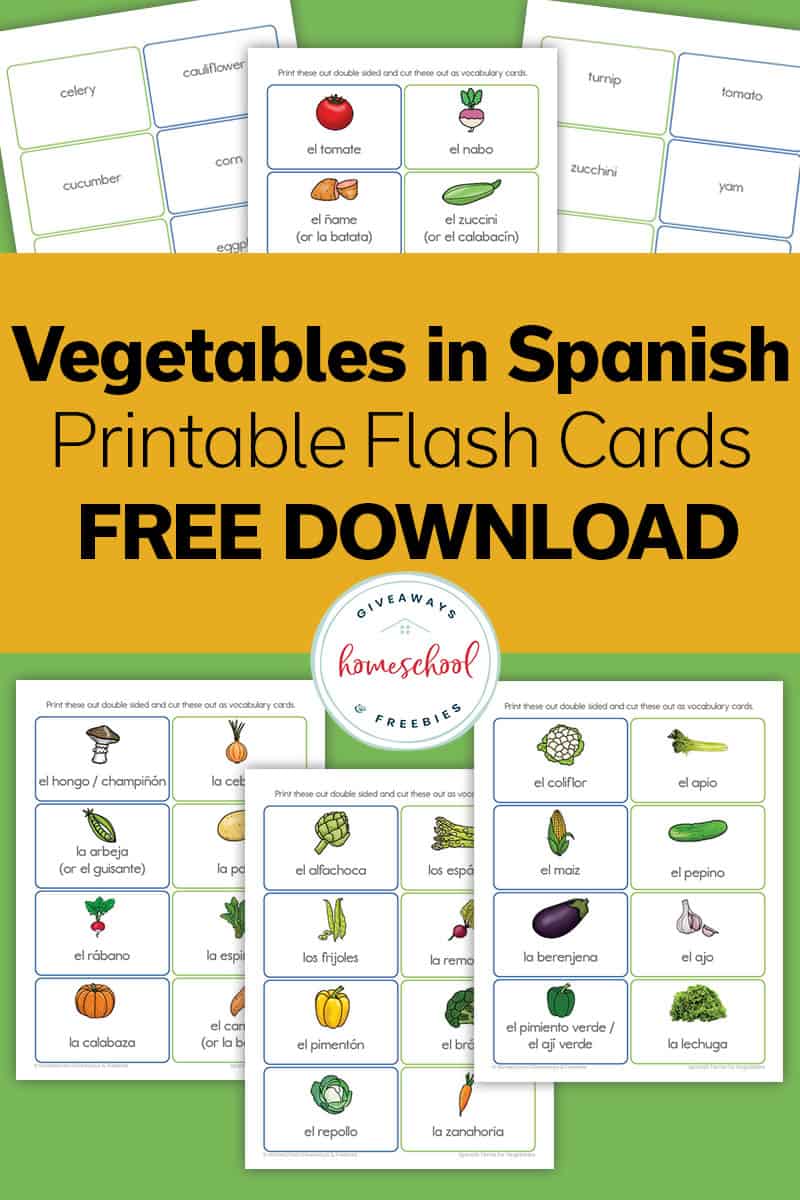 Learn Vegetables in Spanish + Free Spanish Flashcards