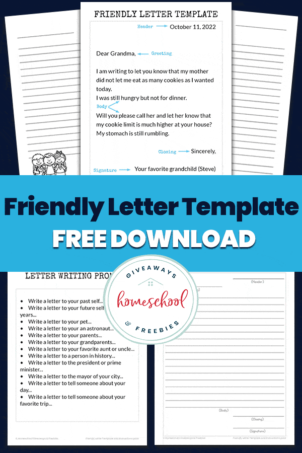 Teaching Kids How To Format A Friendly Letter Free Template 