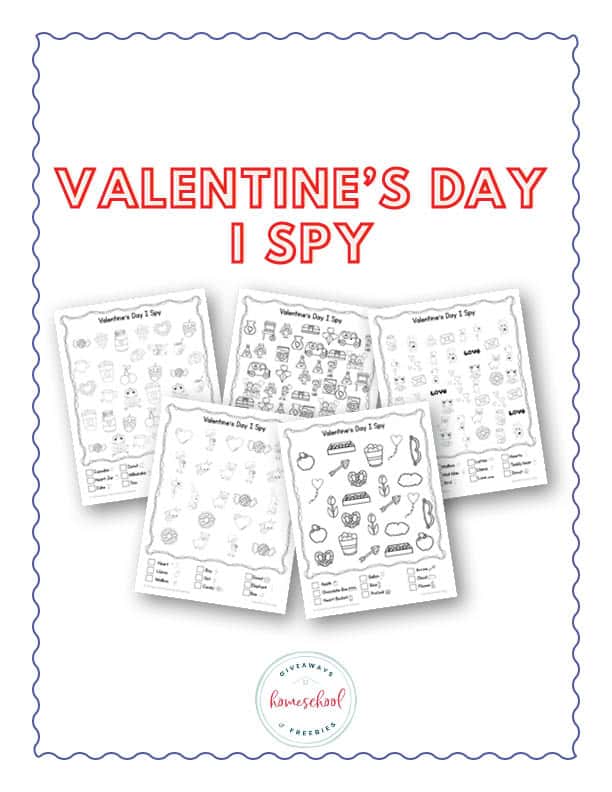 Free Printable Valentine's Day I Spy Pages (Easy-Hard)