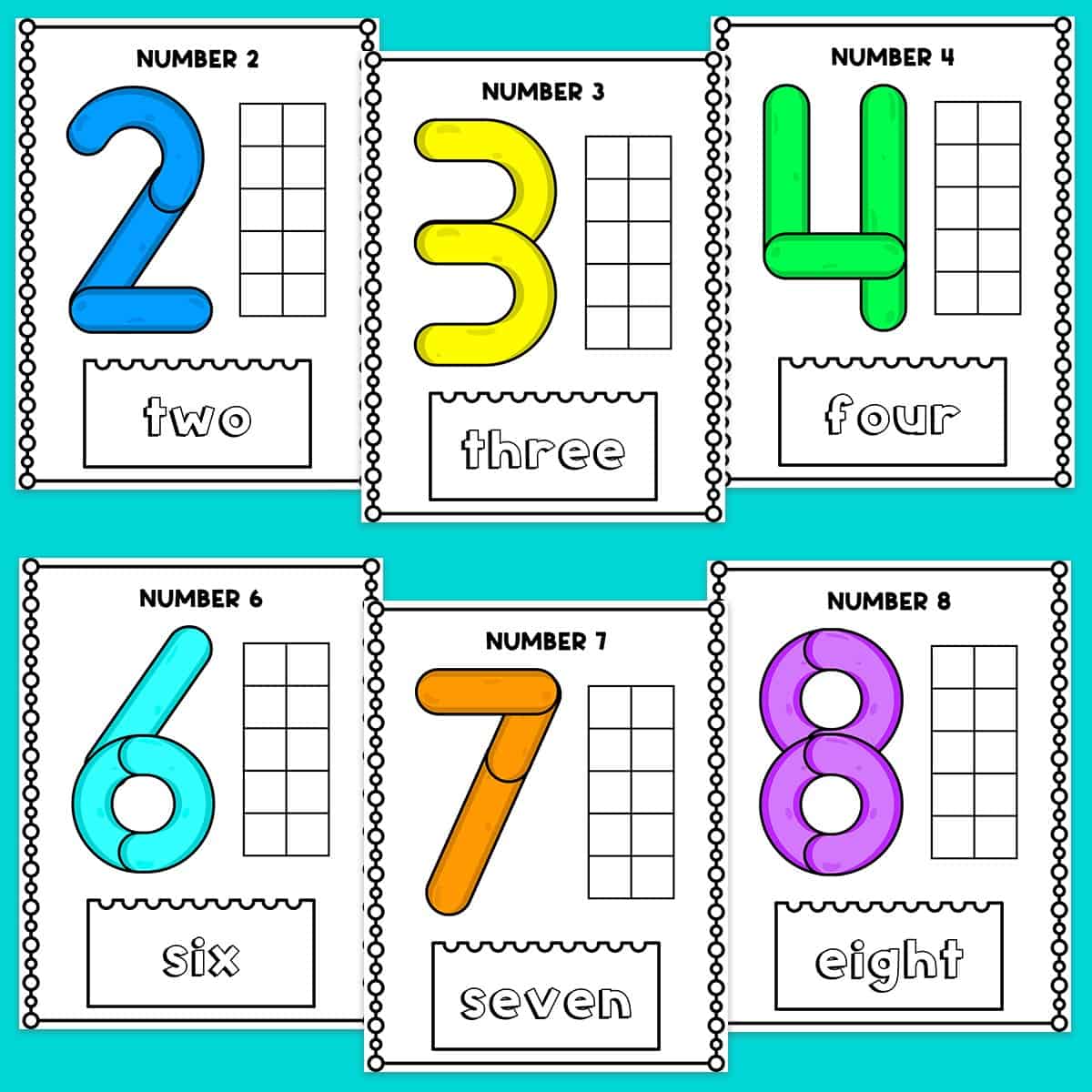 Printable Number Playdough Mats 1-10 (Free Download)