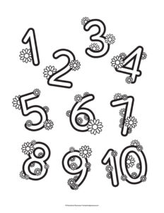 Printable Number Coloring Pages for Early Learners