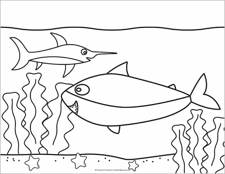 50 Ocean Coloring Pages for Kids to Print for Free