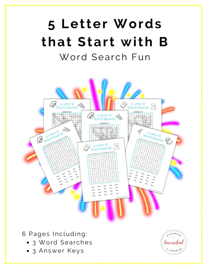 5 Letter Words That Start With B (FREE Word Search)