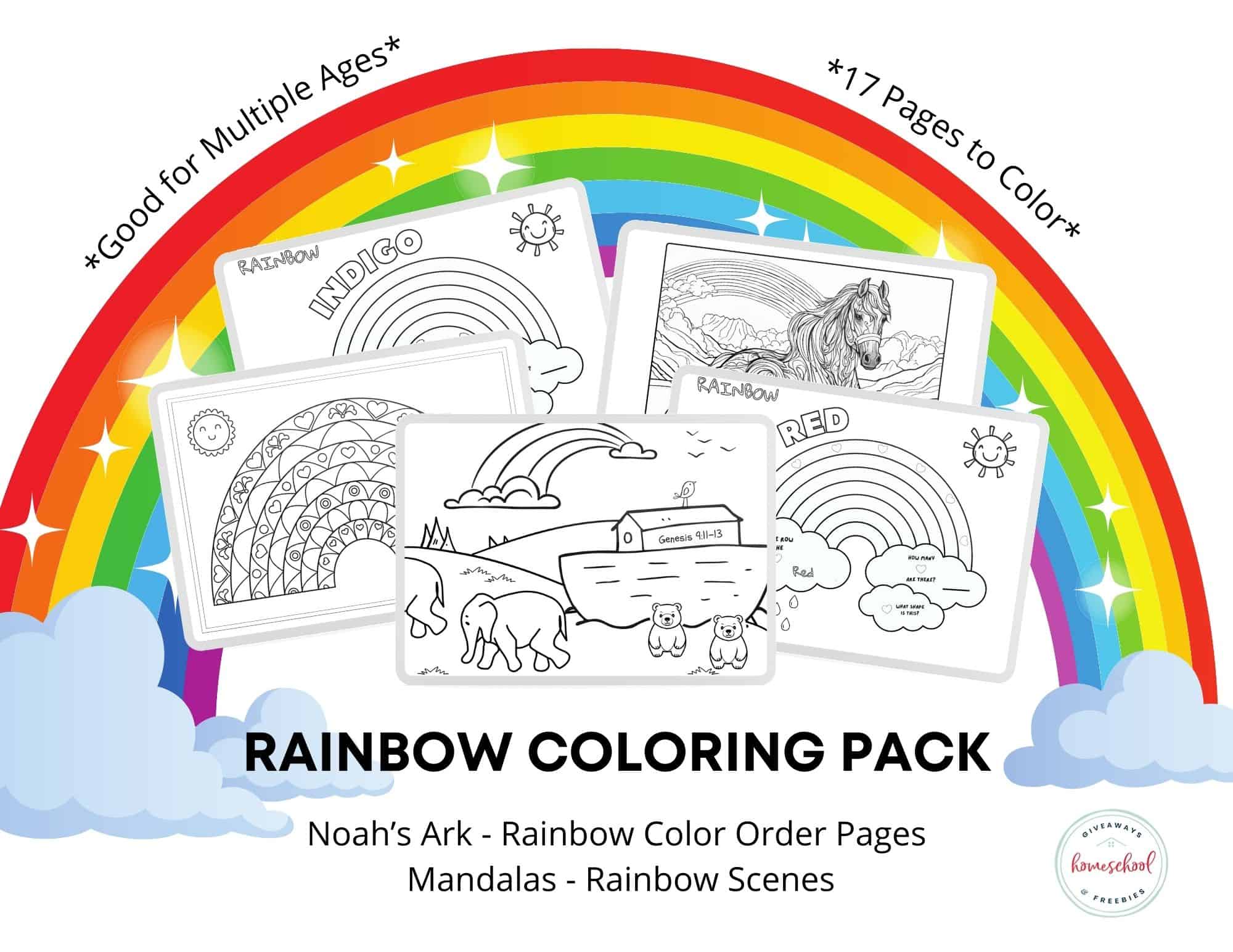 Learn About Rainbows with Rainbow Coloring Page Printables