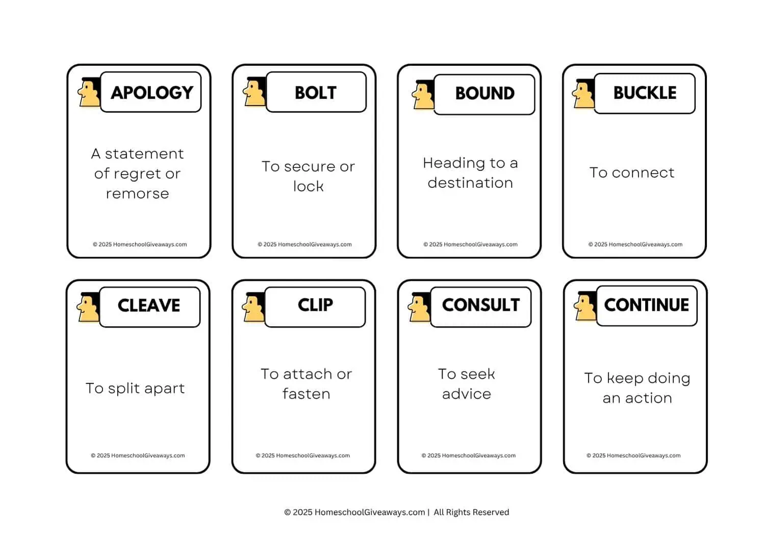 35 Contronym Words (Opposite Meanings) + Free Flash Cards